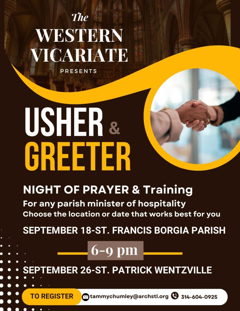 Night of Prayer & Training for Ushers and Greeters - Archdiocese of St ...